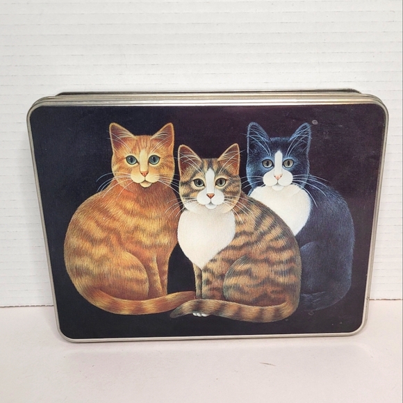 Accents | Cute Cat Themed Vintage Tin Box With Trio Of Cats Design ...